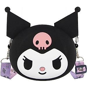 Uywgaun Women's Black Cartoon Kawaii Kid Handbag, 5.5 x 7.5 x 4 inches