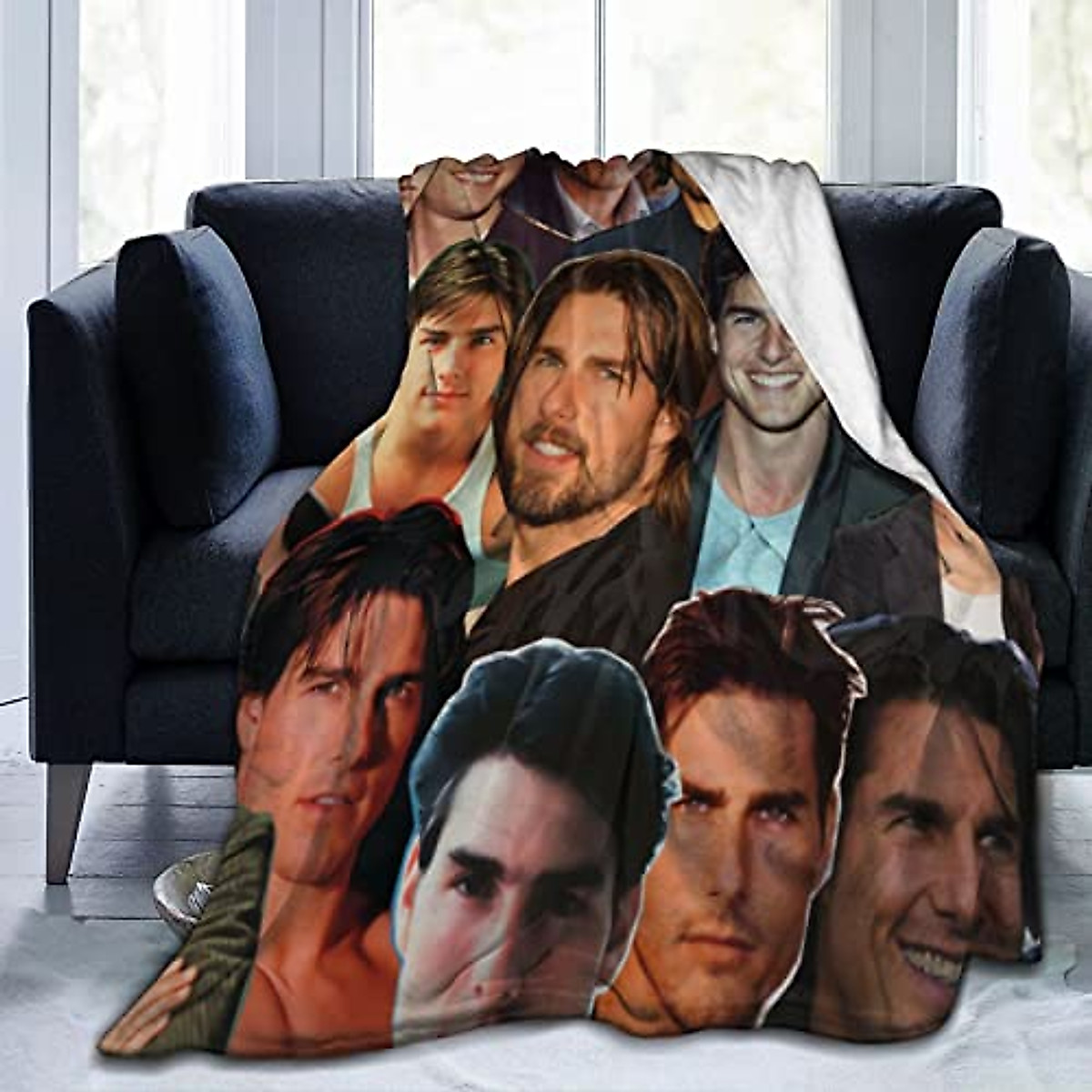 Tom Cruise Collage Blanket Ultra-Soft Micro Fleece Lightweight Warm Throw Blanket Suitable for Bedrooms Sofa and Travel Air Conditioning