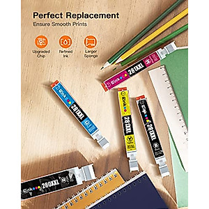 E-Z Ink (TM Compatible Ink Cartridge Replacement for Canon PGI-280XXL CLI-281XXL 280 XXL 281 XXL Compatible with PIXMA TR7520 TR8520 TS6120 TS6220 TS8120 TS8220 TS9120 TS9520 TS6320 TS9521C (5 Pack)
