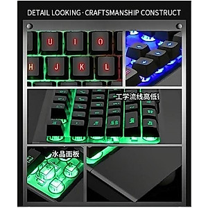 SAMA HJ9525 RGB Gaming Mechanical Keyboard and Mouse Set Wired 108 Keys Computer Keyboard and RGB Mouse Black