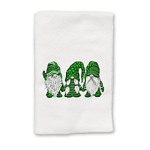 St Patricks Day Kitchen Dish Tea Towel Decoration | Decorative Bathroom Hand Decor | Holiday Shamrock Gnomes Bath Towels | Spring Winter Green Home Decor | Saint Patrick's Day Paddy's Day Paddys