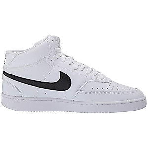 Nike Men's Court Vision Mid Sneaker, White/Blackwhite, 7.5 Regular US
