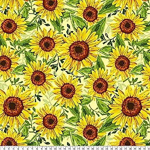 Sunflowers Anti-Pill Premium Fleece Fabric by The Yard