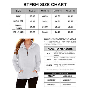 BTFBM Women Fashion Quilted Pattern Lightweight Zipper Long Sleeve Plain Casual Ladies Sweatshirts Pullovers Shirts Tops (White, X-Large)