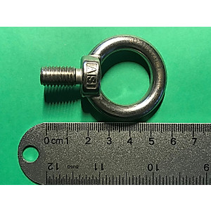 US STAINLESS 2 Pieces Stainless Steel 316 Lifting Eye Bolt 10mm M10 Marine Grade Pitch of 1.5