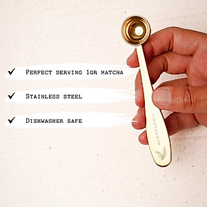 The Matcha Tribe - Golden Stainless Steel 1 gram Matcha Measuring Spoon. Scoop your Matcha with Precision for Perfect Servings.
