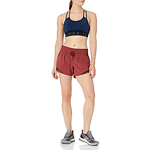 Amazon Essentials Women's Standard-Fit Ruched Waistband Woven Running Short (Previously Core 10), Ruby Red, Medium