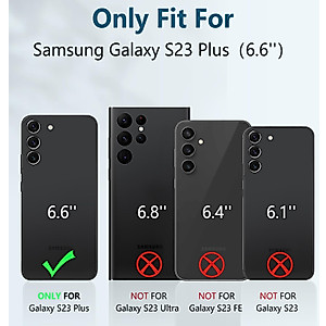 FNTCASE for Samsung-Galaxy S23+Plus Case: Dual Layer Protective Textured Cover & Rugged TPU Shell with Kickstand | Military Grade Drop Protection | Heavy Duty Cell Phone Protector(Blue)