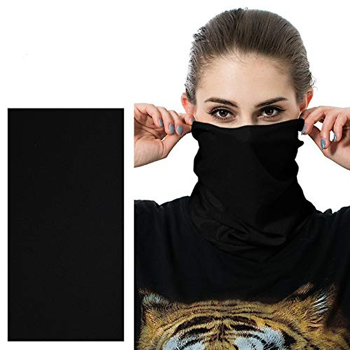 Cutewing 10PCS Magic Headband Scarf Neck Gaiter Elastic Seamless Bandanas Outdoor UV Face Mask Sport Headwear with Black Series