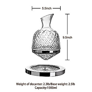 Wine Decanter Set - Decanter for Wine Crystal Shaking 360°Rotating, With Luxury Box Wine Decanter For Wine Lover or Happy Anniversary/Wedding Gift