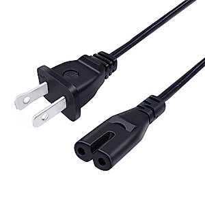 8ft 2 Prong Power Cord Replacement for Sony PlayStation 4 PS4 Slim AC Power Cord AC Cable