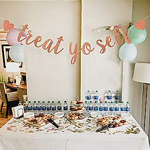 Rose Gold Treat yo self Banner-Dessert/Ice Cream/Popcorn Table Decorations-Home Party Supplies