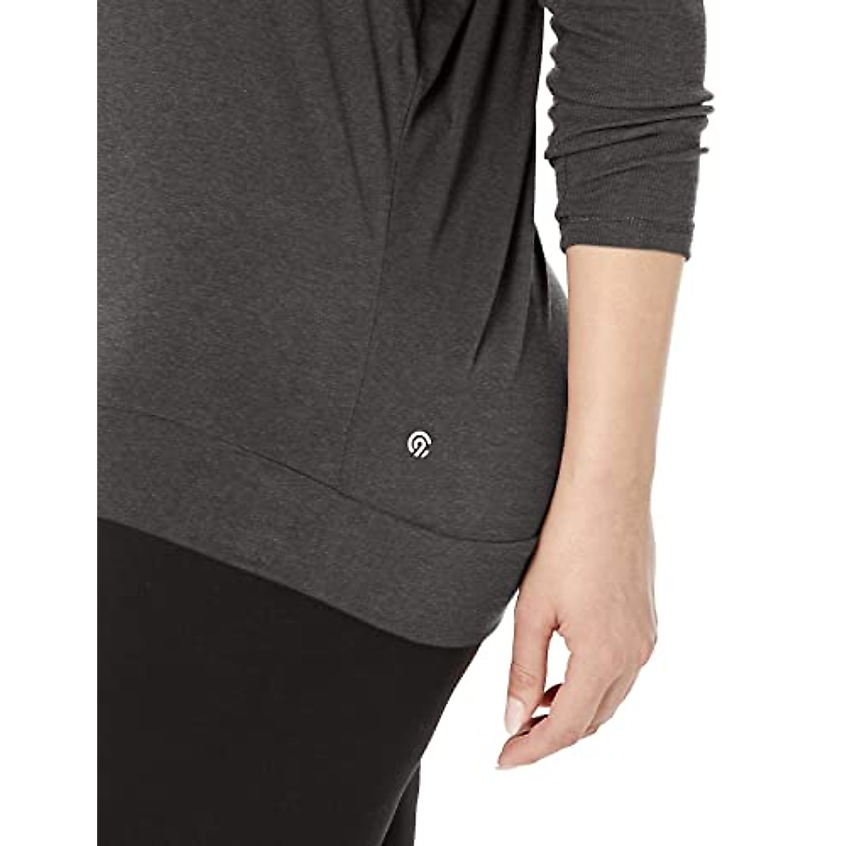 C9 Champion womens Long Sleeve Open Back Top Yoga Shirt, Ebony Heather, Medium US