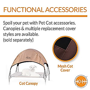 K&H PET PRODUCTS Comfy Pet Cot Elevated Pet Bed Cot - Chocolate/Tan, Small 17 X 22 X 7 Inches