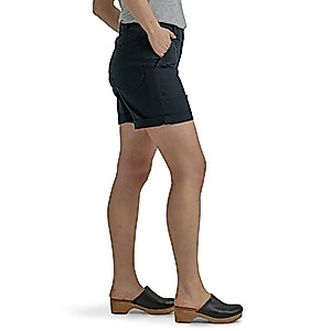 Lee Women's Plus Size Legendary High Rise Relaxed Fit Rolled Short, Black, 20W