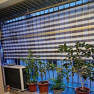 LIANGJUN Sunshade Shading Net, Privacy Screen Fence Mesh Fence Windscreen Weather-Resistant for Backyard Deck, Patio, Balcony, Gray-White, Custom Size (Color : A, Size : 1.8x15m)