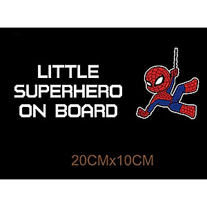 Meitinalife 3Pcs Little Superhero Baby on Board Car Stickers and Decals 5"x6" Reflective Kids ON Board Sticker Baby in Car Decal for Car Styling Body Door Windshield Window Decoration (1)