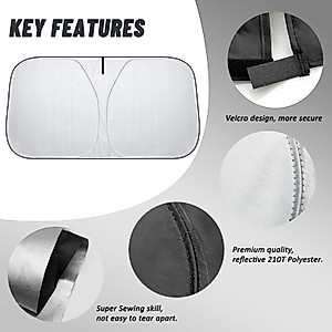 D-Lumina Windshield Sun Shade for 2020 2021 2022 2023 Hyun-dai Palisade Accessories, Front Window Sunshade Sun Visor Protector Block UV Rays Heat, Foldable 2 Layers 210T Material