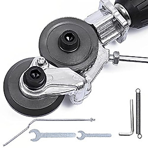 Electric Drill Plate Cutter, Electric Drill Shears Attachment Cutter Nibbler, Double Headed Sheet Metal Nibbler Cutter, Safe and Durable Drill Attachment for Metal Cutting (1)