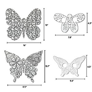 VMNlooking Paint Your Own Butterfly Wings Painting Butterfly Kit Fairy Wings Arts and Crafts for Kids Coloring Paper Creative Activity for Party Birthday 2 Wings 2 Butterfly Mask