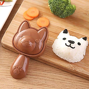 Rice Ball Molds for Kids Cute Dog Pattern Sushi Mold Rice Shaper Onigiri Mold Bento Accessories DIY Kitchen Tools with Nori Seaweed Punch Cutter