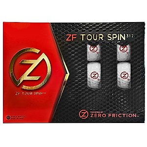 Zero Friction Tour Spin Golf Balls-12 Pack, White