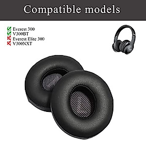 Aiivioll Protein Leather Replacement Earpads for Everest 300, V300BT Headphone Earpads, Headphone Ear Cushions, Headset Earmuffs Repair Parts (Black)