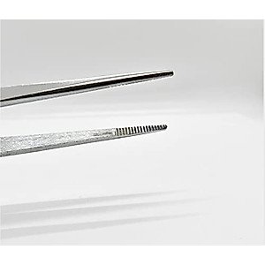Cross Lock Tweezer Set Of 2 Bent & Straight Self Closing Holding Tweezers S.S.