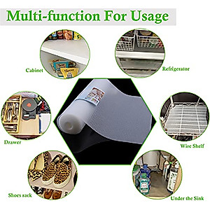 Shelf Liners for Kitchen Cabinets 10 Inch X 20 Ft Non Adhesive Cabinet Drawer Liner Non Slip Refrigerator Liners for Shelves Washable Cupboard Liner for Dresser Bathroom