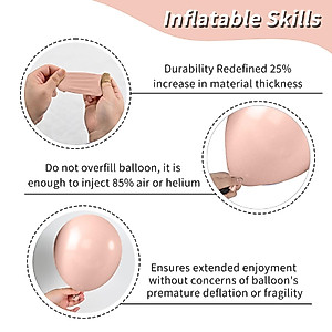 Neutral Balloon Arch Kit, White and Beige Balloon Arch Kit With 18/12/10/5 inch Sand White Ivory White Macaron Orange Latex Balloon for Birthday Baby Shower Wedding Boho Bridal Party Decorations