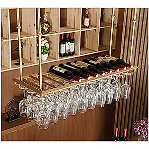 Stylish Simplicity Down Wine Glass Stylish Simplicity Rack Vintage Wrought Iron Household Simple Goblet Bracket Kitchen Cutlery Bottle Holder Adjustable Height Bar Floating Wine Rack (Golden 120 * 3
