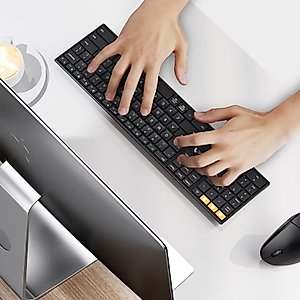 ProtoArc Wireless Left Handed Keyboard, XK21 Bluetooth Left-Handed Wireless Keyboard, Full-Size Ultra-Thin Rechargeable Silent Multi-Device Left Hand Numeric Keypad, Windows/Mac/Android