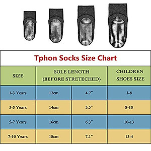 Tphon Kids Non Slip Toddler Boy Grip Socks 12 Pairs Anti Skid Sticky Socks for 3-5 Years Infants Baby Children
