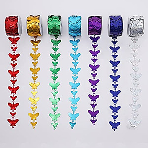 90Ft Purple Butterfly Garland Roll Hanging Glitter Butterflies Streamer String Banner Backdrop for Wedding Baby Shower Birthday Party Home DIY Decoration