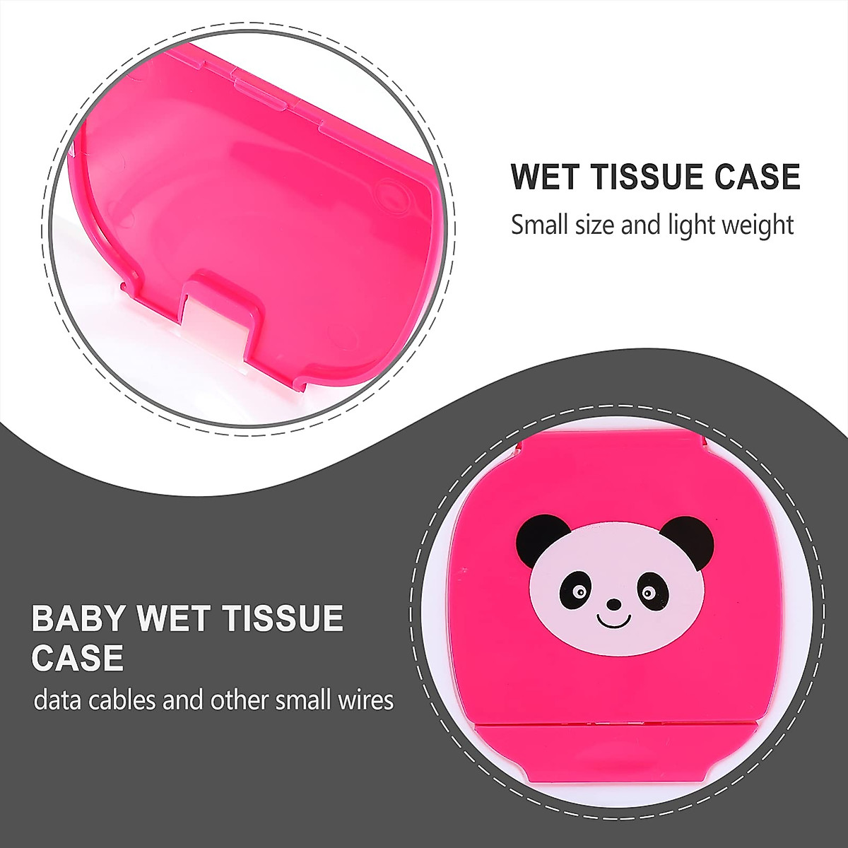 DOITOOL 1Pc Travel Wipe Dispenser Portable Wet Wipe Dispenser Container Wipes Container Wipe Holder Wipes Carrying Case for Travel (Pink)