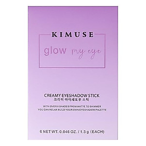 KIMUSE 6PCS Shimmer Cream Eyeshadow Stick,Brightener Eyeshadow Pencil Crayon,Waterproof Eye Shadow Stick Sets with Crease-proof, Smudge-proof and Long Lasting Eye Shadow Make Up