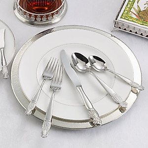 Ginkgo International Pineapple 5-Piece Stainless Steel Flatware Place Setting, Service for 1