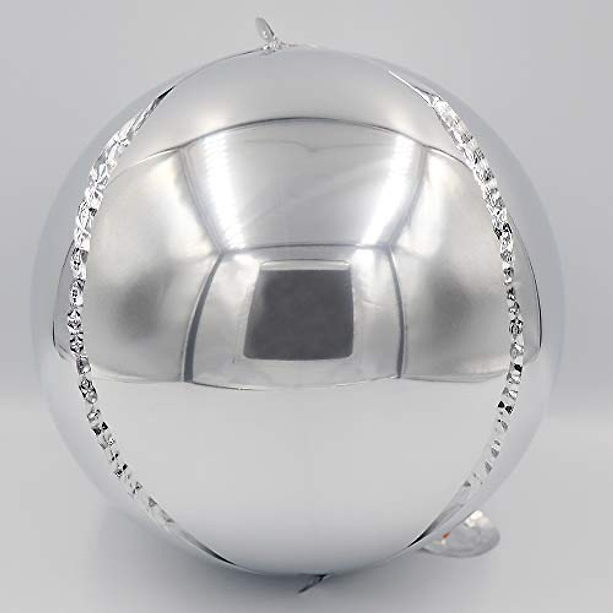 Large 22inch Silver Orbz Balloons Decorations-360 Degree Round Balloons 4D Sphere Mylar Foil for Baby Shower,Wedding,Bachelorette,Birthday Party Supplies