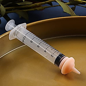 10 Packs of Pet Feeding Nipple for Kitten and Puppy Silicone Feeding Pacifier for Pets and Wildlife - Includes One 1-10ml Syringe