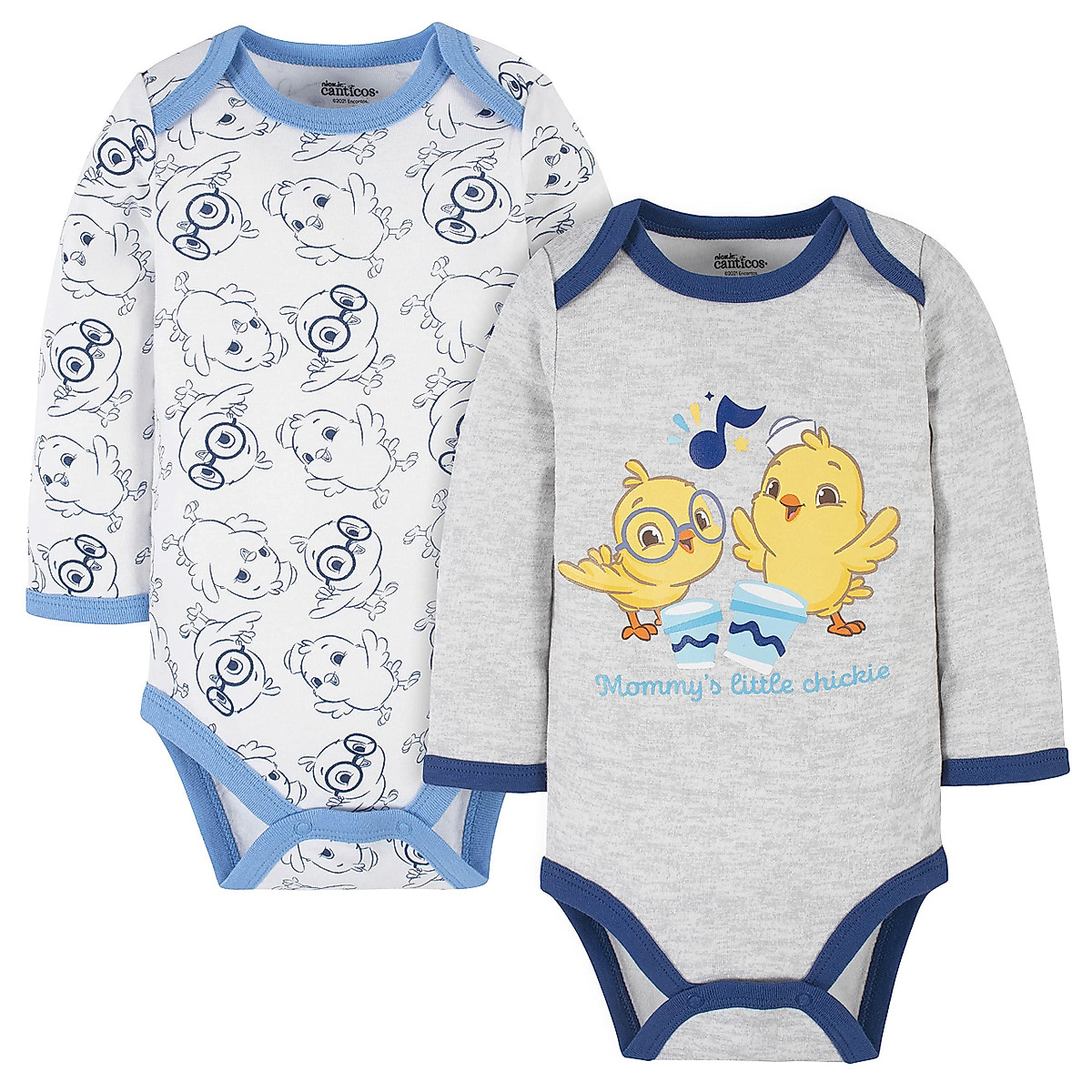 Canticos Unisex-Baby Boys' 2-Pack Long Sleeve Bodysuits, Grey, 3-6 Months