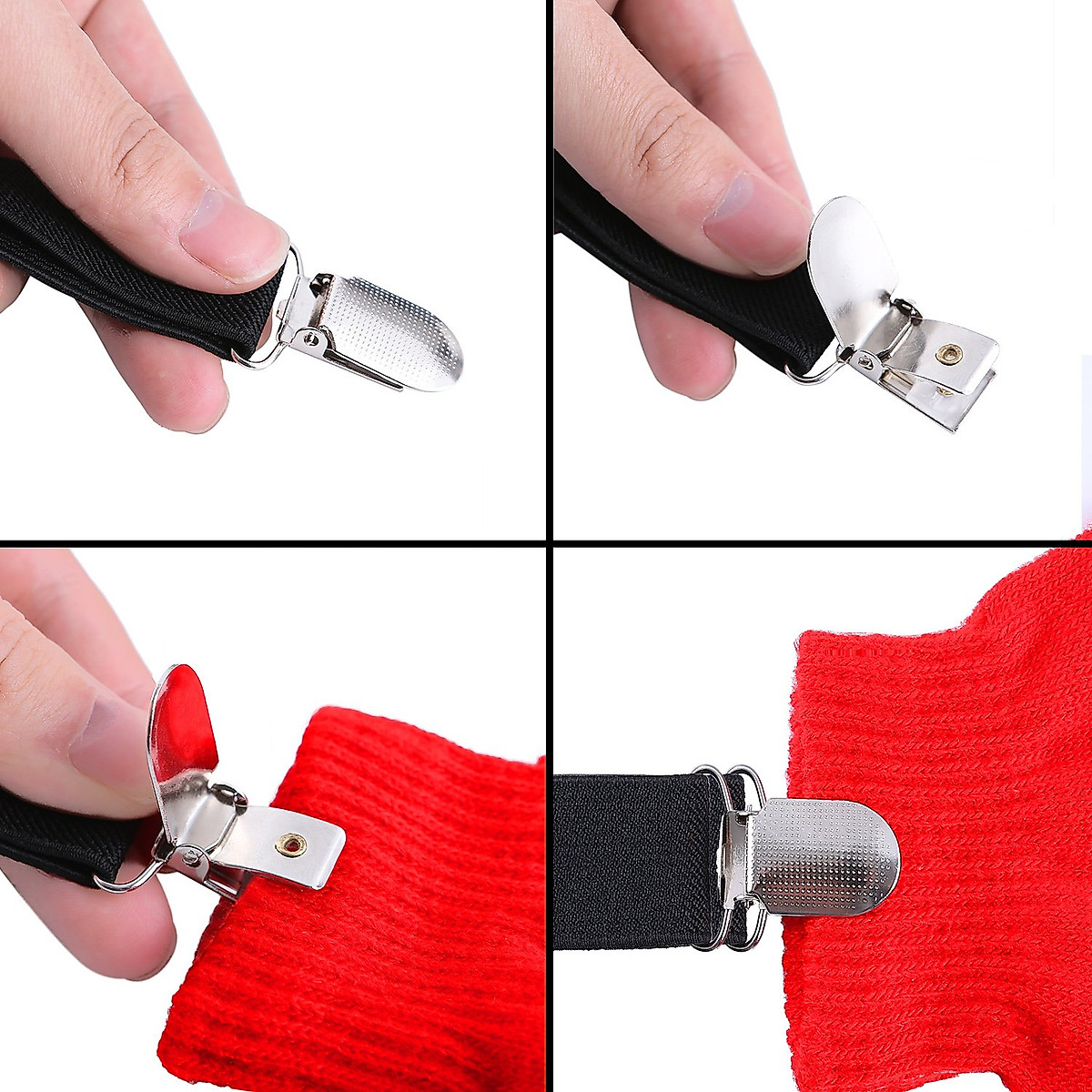 Resinta 2 Pack Mitten Clips Adjustable Kids Gloves Mitten Clips, Black, 24-48 Inches (black)