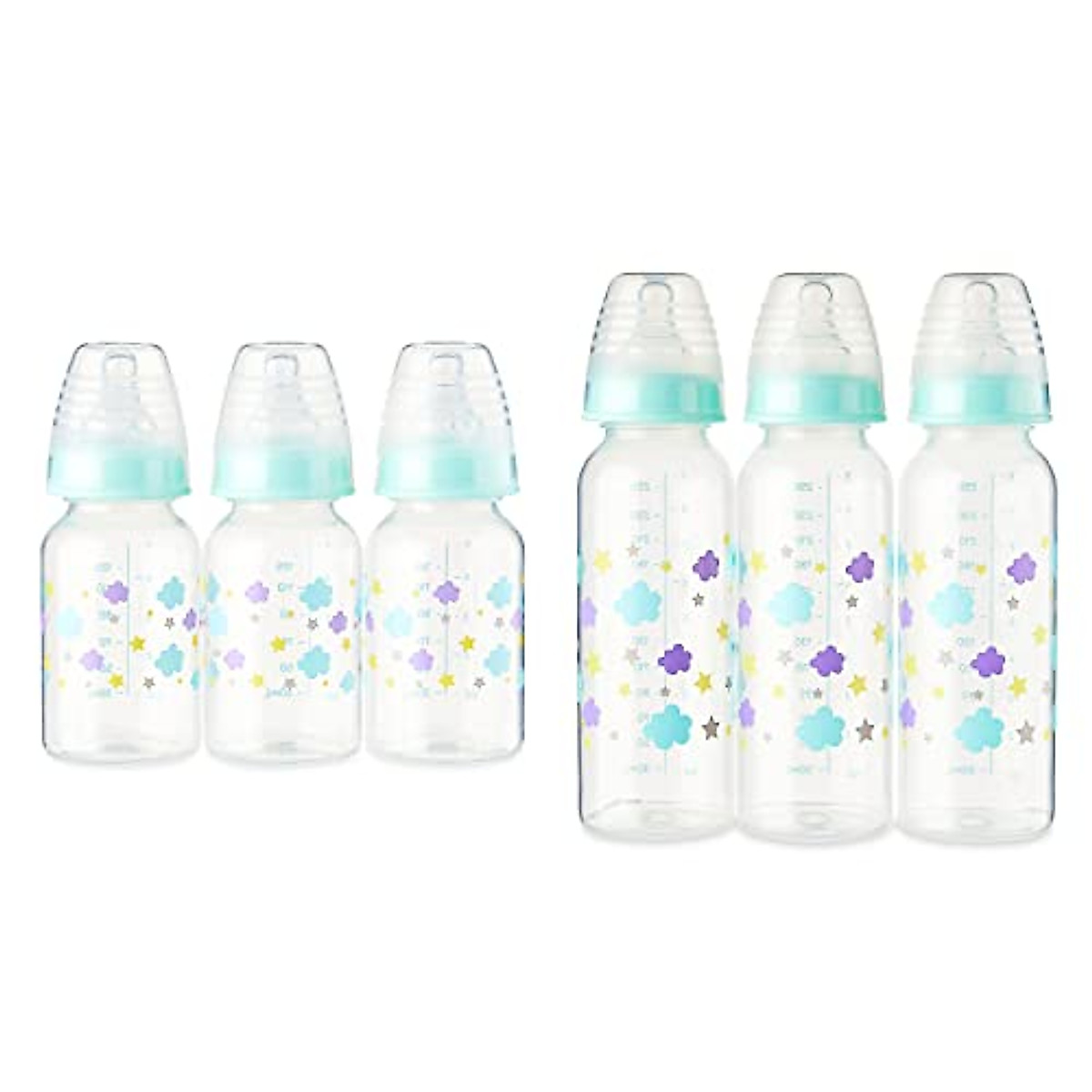 Parents Choice Baby Bottles - Slow Flow Bottles - 9oz Baby Bottles - 5oz Baby Bottles - Six Total Bottles