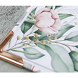 Wedding Planner & Organizer - Floral Gold Edition, Diary Engagement Gift Book & Bride To Be Countdown Calendar, 9" x 11", Brown Leaf