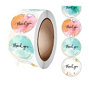 30 pcs Thank You Stickers Envelope Seals Labels Round Tags, Stamps Sticker for Gift Cards, Envelopes, Boxes for Holiday, Birthday, Christmas
