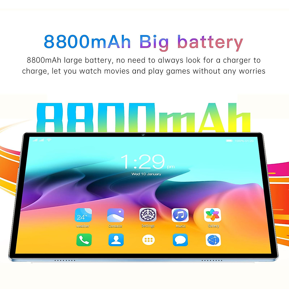 10.1 inch Tablet for Android 11, 8GB+128GB, 3200x1440 HD Screen, MTK6750 8 Core CPU Processor, 5G WiFi 4G LTE Calling Tablet (Blue)