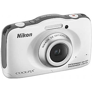 Nikon COOLPIX S32 13.2 MP Waterproof Digital Camera with Full HD 1080p Video (White) (Discontinued by Manufacturer)