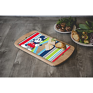 Picnic TIME Disney Mickey Mouse Billboard Glass Top Cheese Board, Serving Platter, Cheese Boards Charcuterie Boards, (Parawood)