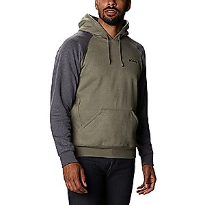 Columbia Men's Hart Mountain II Hoodie, Stone Green Heather/Shark Heather, Large