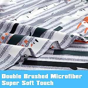 JSD Kids Printed Sheets Set Twin, Cute Forest Animals Fox Soft Microfiber Bed Sheets for Boys Girls, 3 Pieces