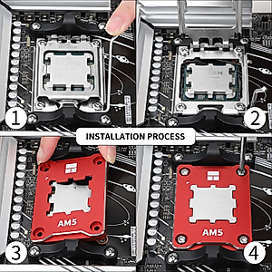 Thermalright ASF-RED AM5 CPU Holder, Corrective Anti-Bending Fixing Frame, AM5 Full-fit Fixed Non-Marking Mounter, AM5 Anti-Bending Contact Frame, CPU Cooler Standard.…